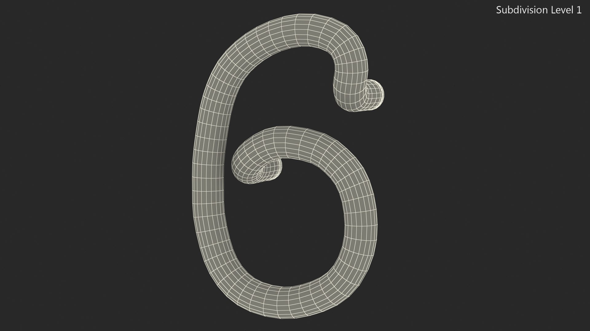 Neon Tube Light Number 6 3D Model - TurboSquid 1856437