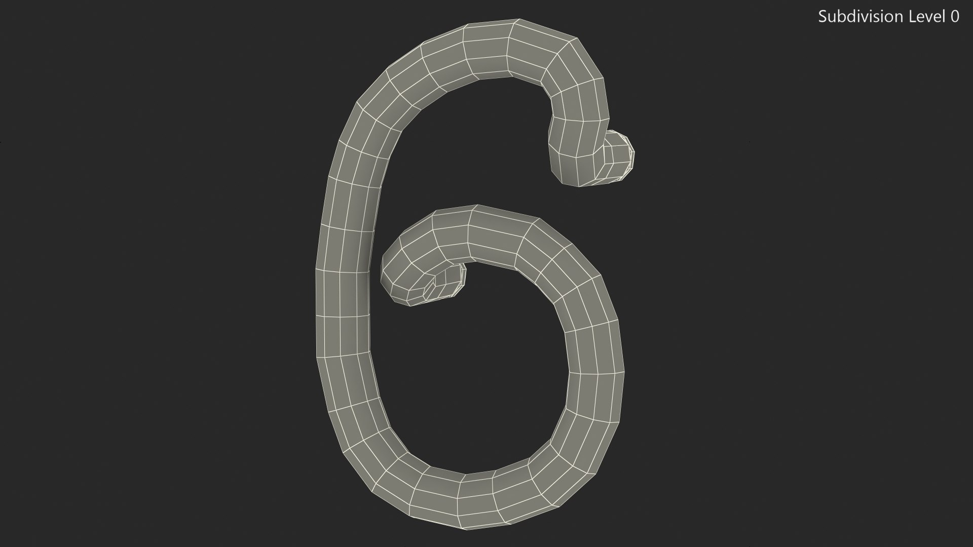 Neon Tube Light Number 6 3D Model - TurboSquid 1856437