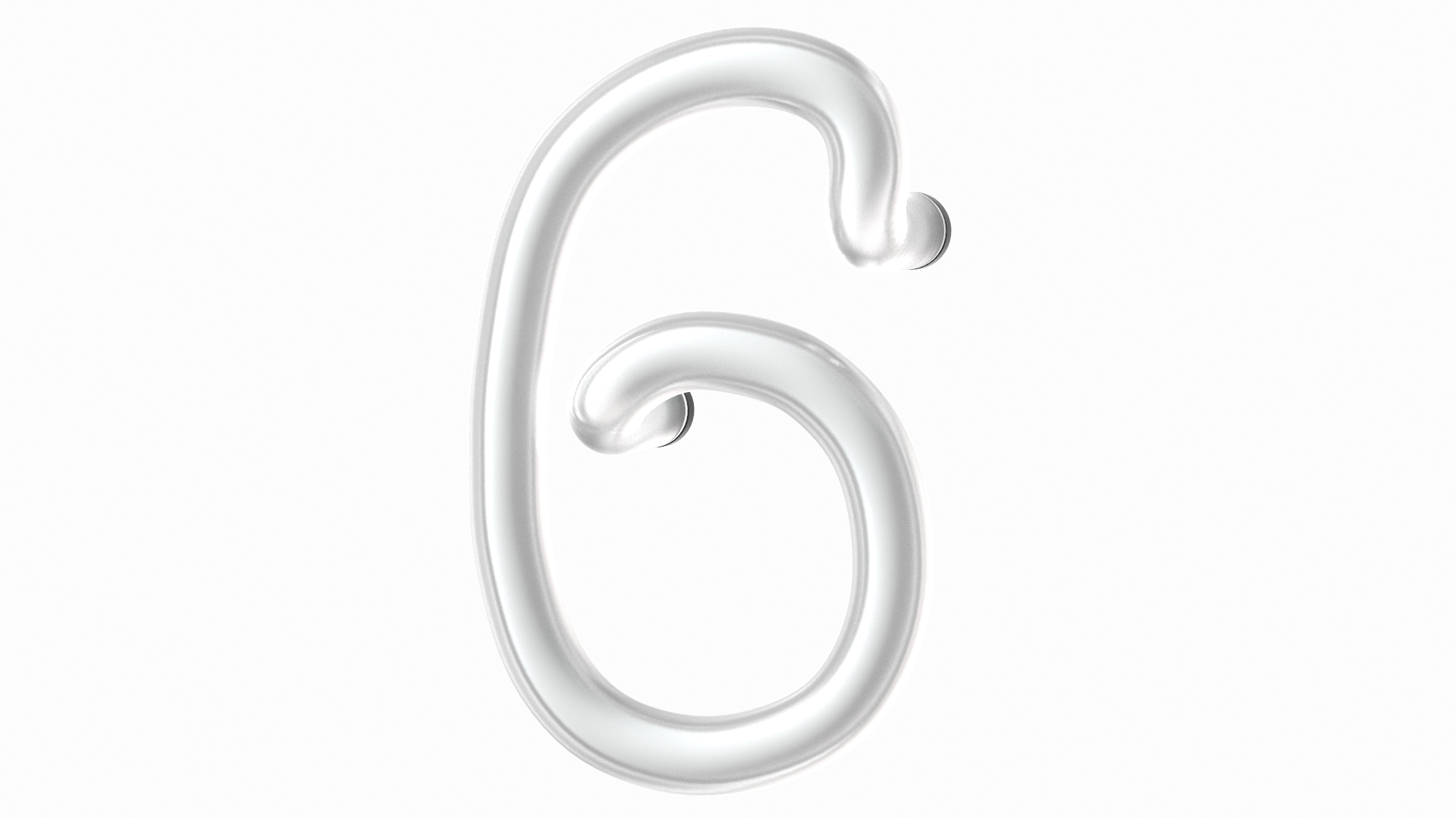 Neon Tube Light Number 6 3D Model - TurboSquid 1856437