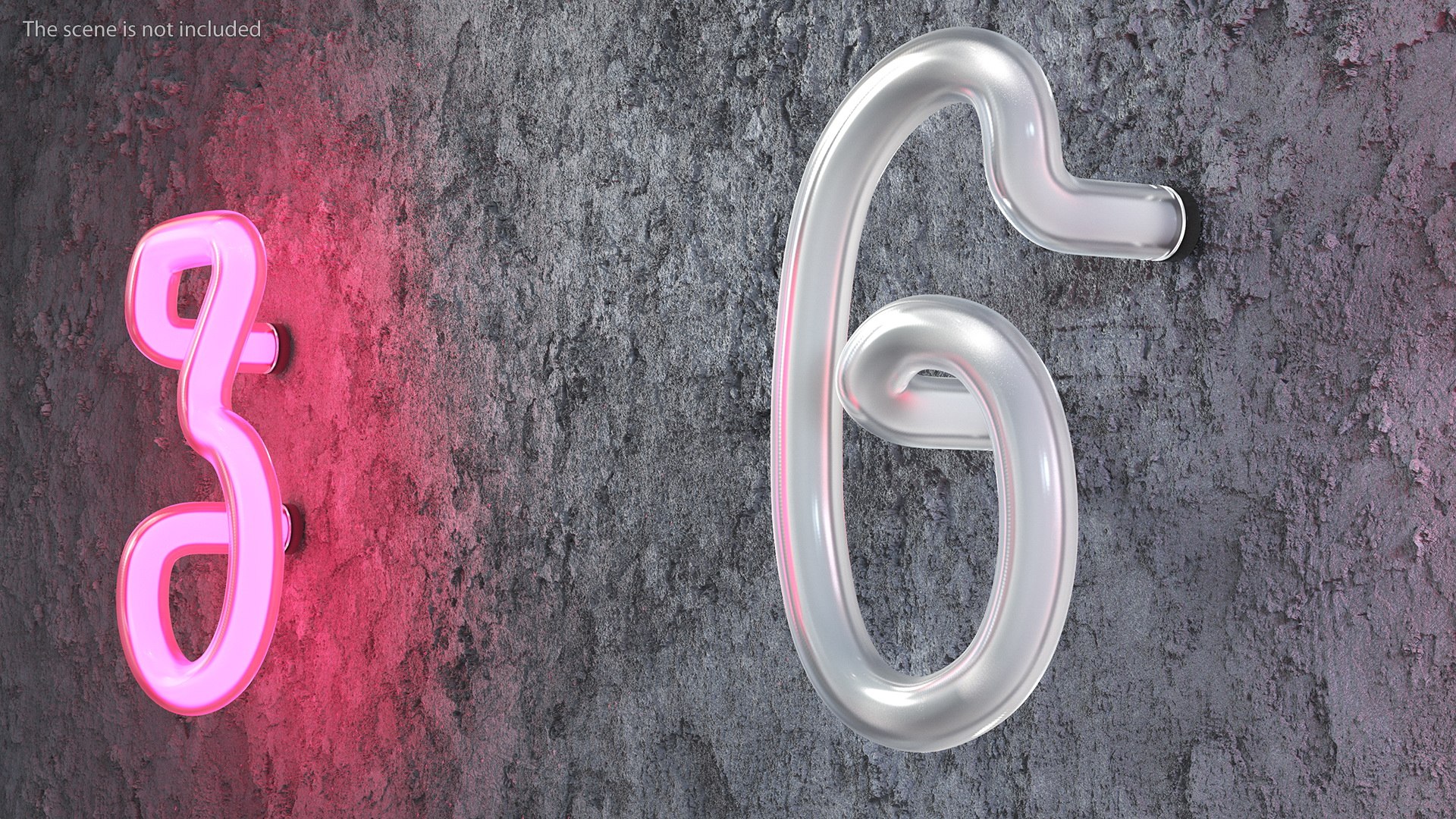 Neon Tube Light Number 6 3D Model - TurboSquid 1856437