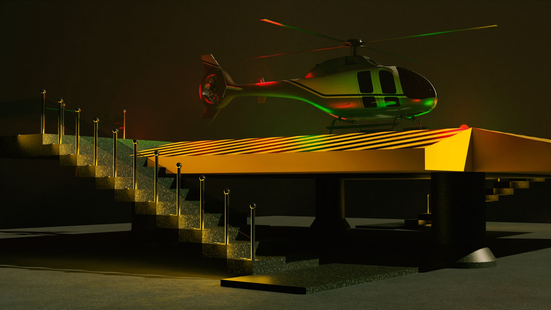 3D Helipad With Helicopter - TurboSquid 1854776