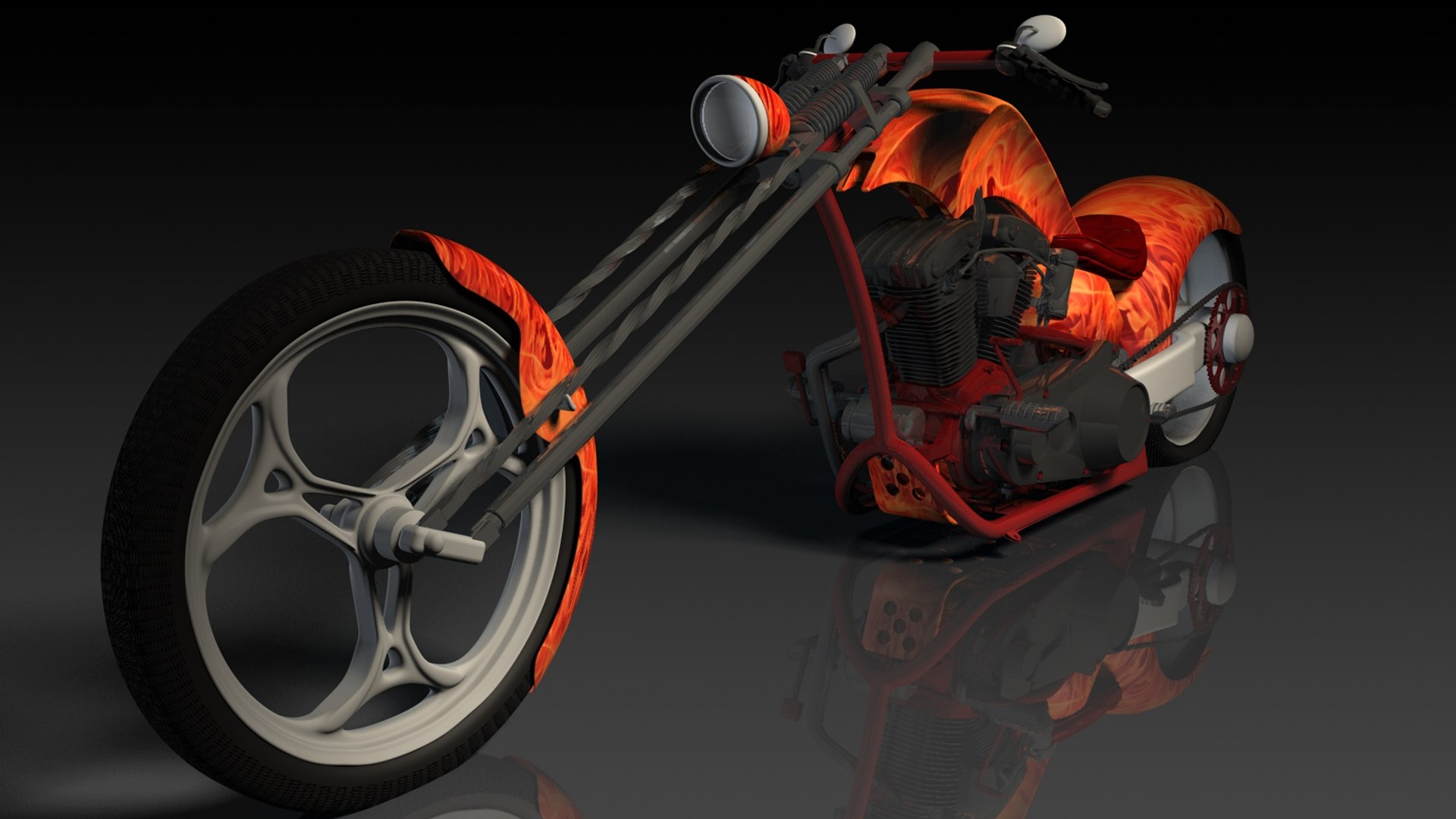 3d Custom Chopper Model