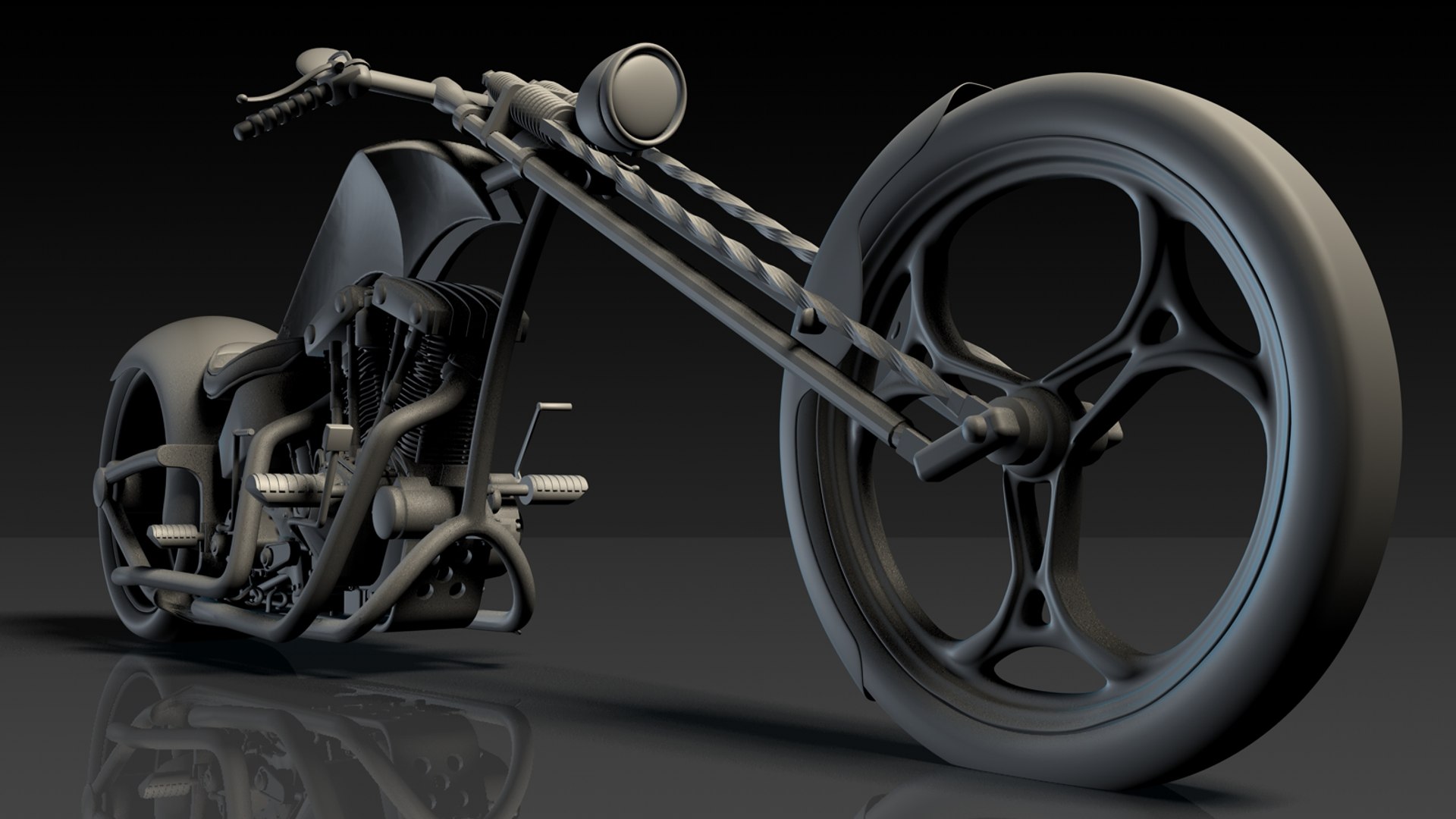 3d Custom Chopper Model