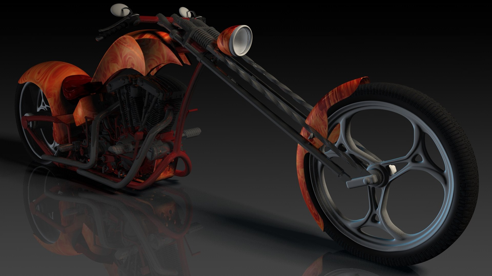 3d Custom Chopper Model