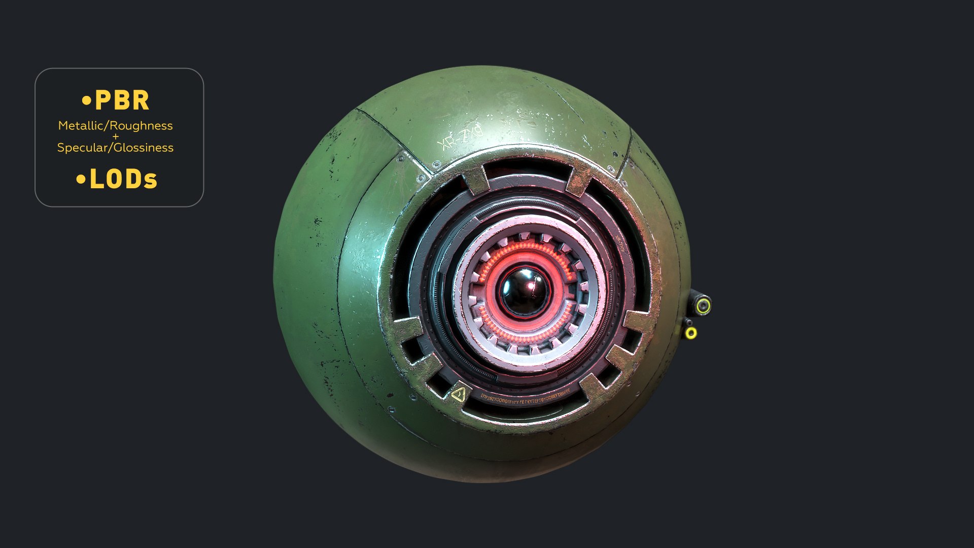 Reconnaissance Sphere Drone PBR Low-poly LODs 3D Model - TurboSquid 2147363