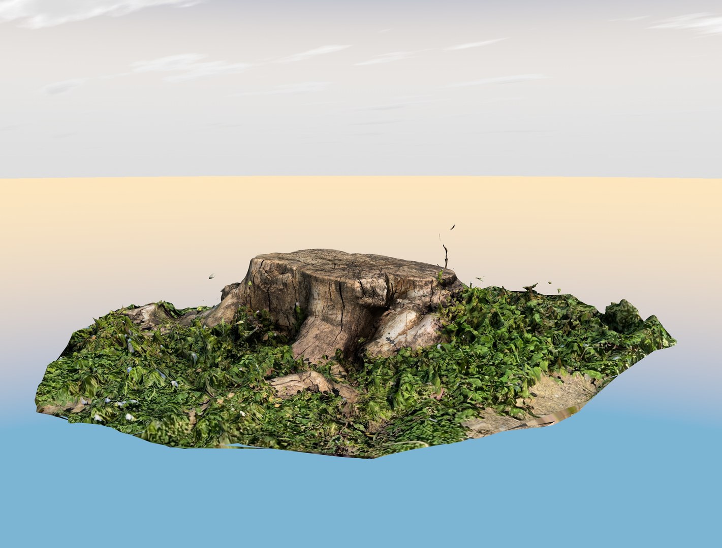 3D Model Ultra-Realistic 3D Scanned Tree Stump Model High-Quality ...