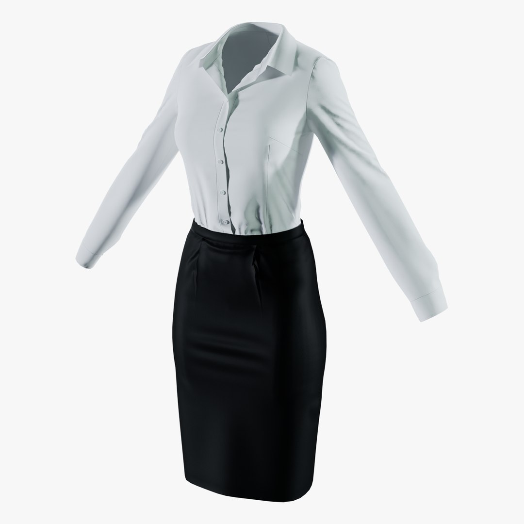 3D M3D Office Lady Outfit 001 Marvelous DesignerHigh PolyLow ...