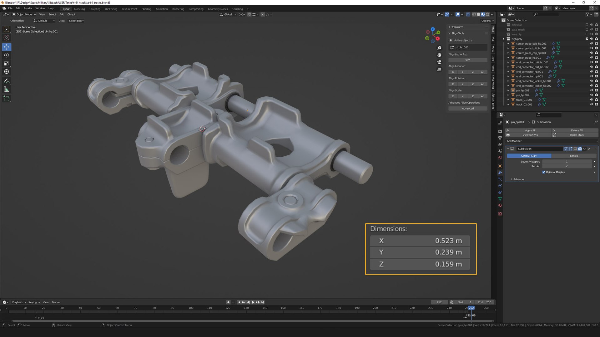 T-64 Tank Track Link 3D Model - TurboSquid 2022232