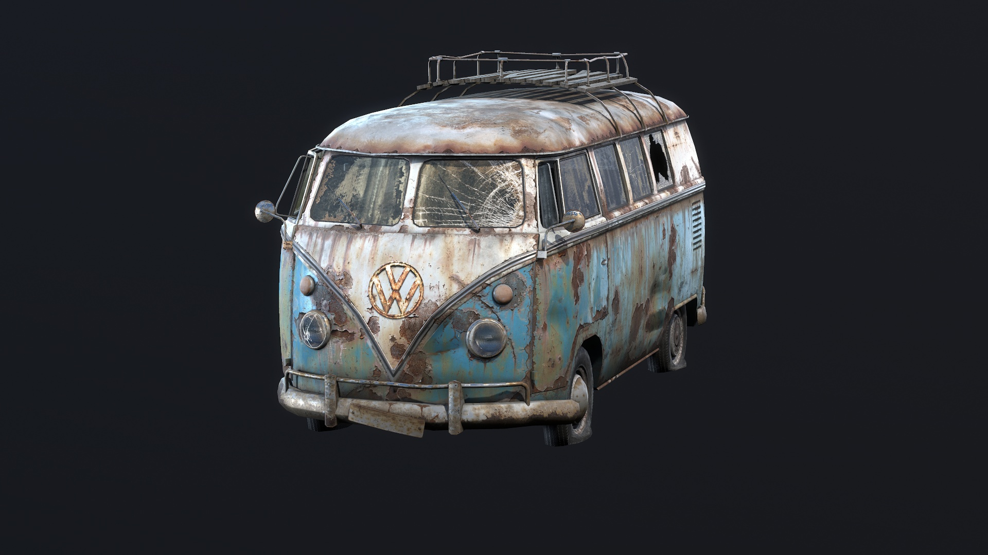 3D Low-poly Rusty Volkswagen T1 Model - TurboSquid 1322709