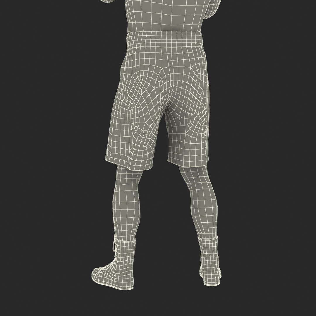 African American Boxer Red 3d Obj