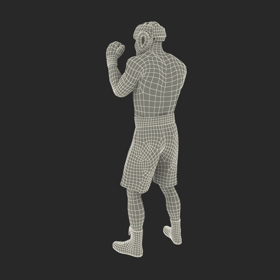 African American Boxer Red 3d Obj