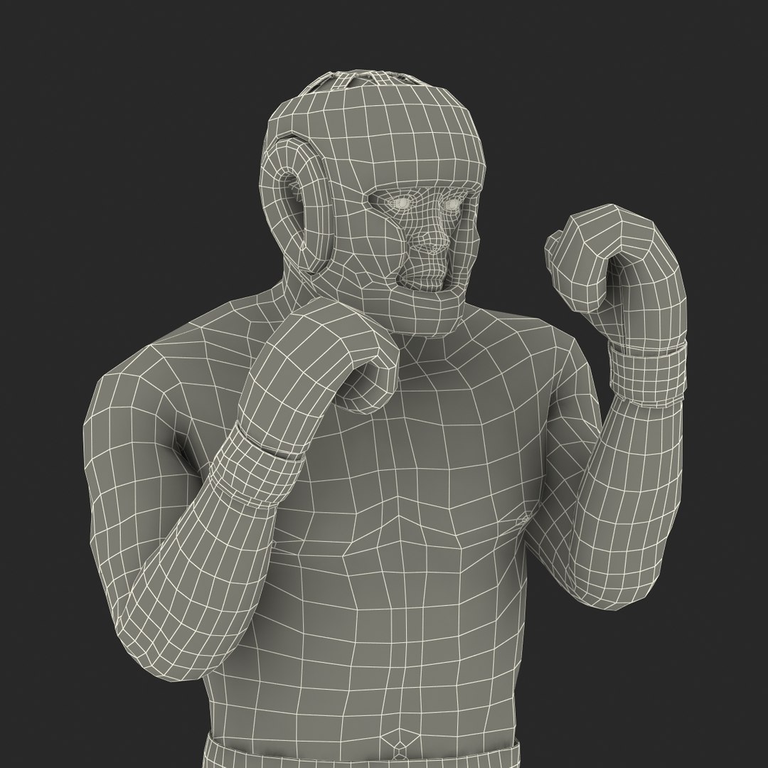 African American Boxer Red 3d Obj