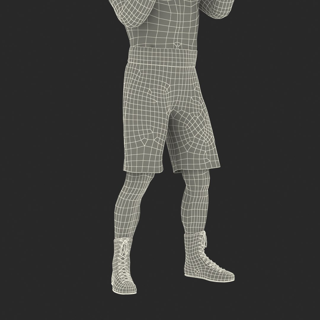 African American Boxer Red 3d Obj