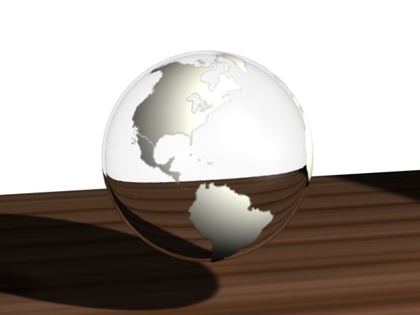 3d model glass globe mapping