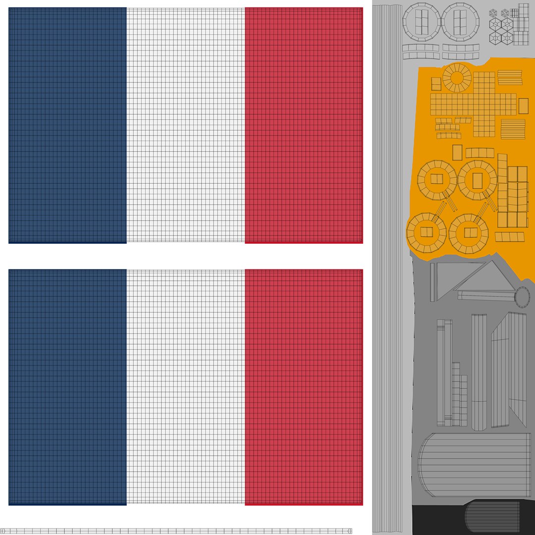 French Flags 3D Model - TurboSquid 2233895
