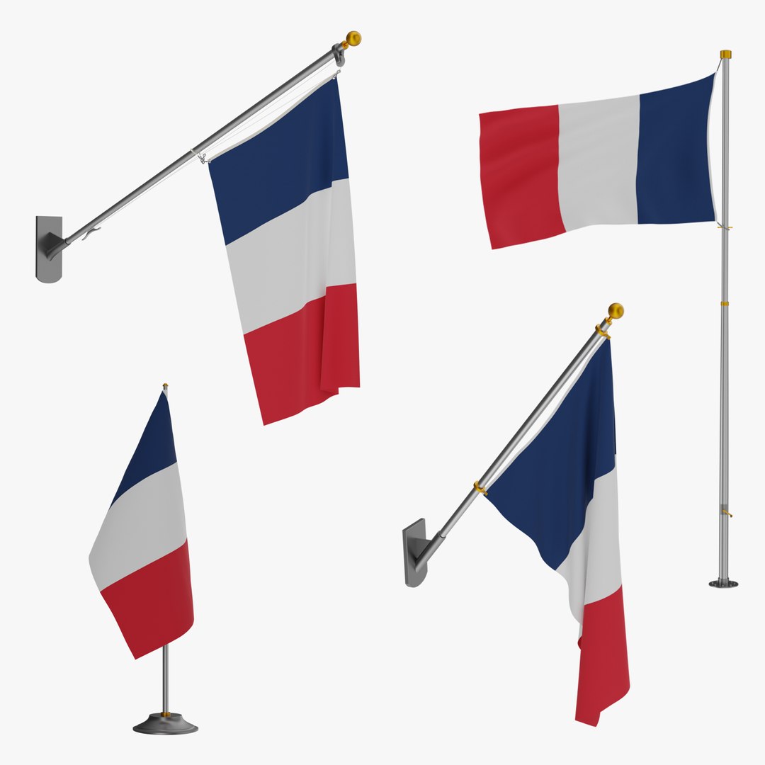 French Flags 3D Model - TurboSquid 2233895