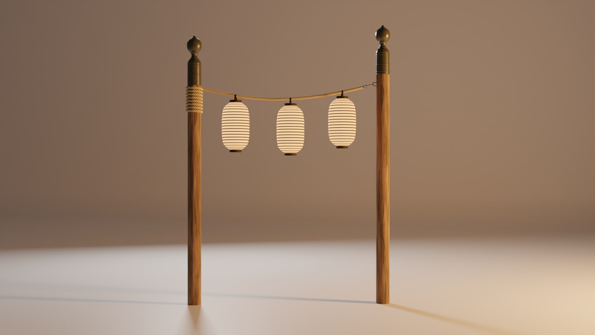 3D Japanese Lantern Pole - TurboSquid 2174173