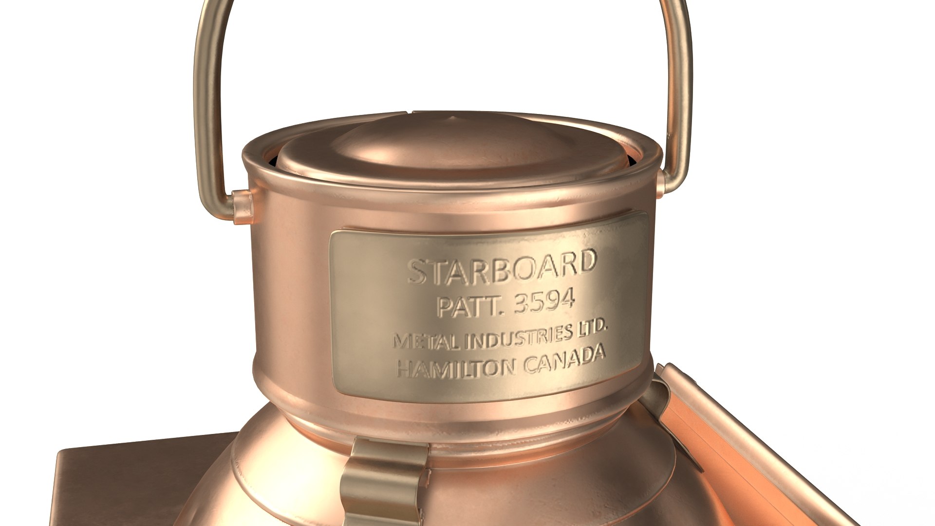 Antique Copper Ship Lantern With Red Glass 3D Model - TurboSquid 2243559