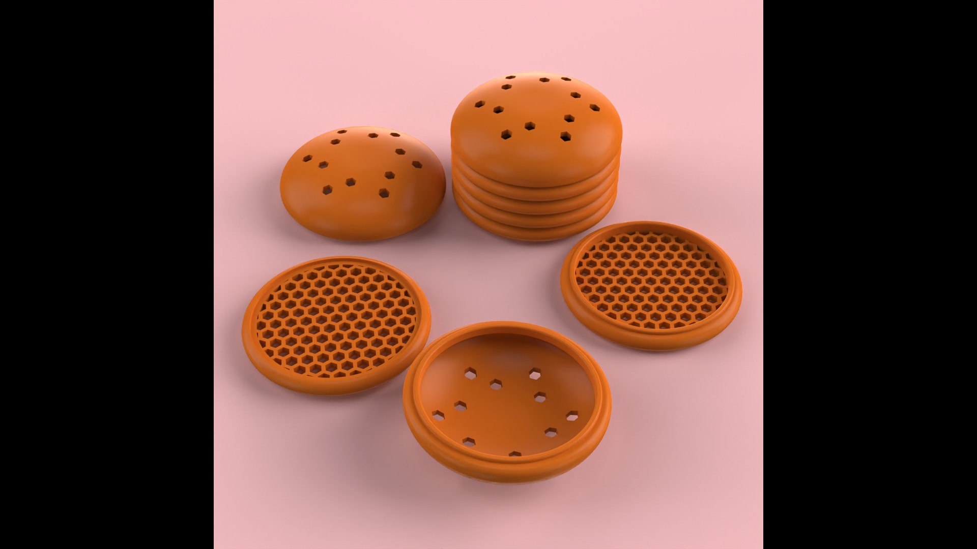 3D Beehive Coaster Set - TurboSquid 2391139