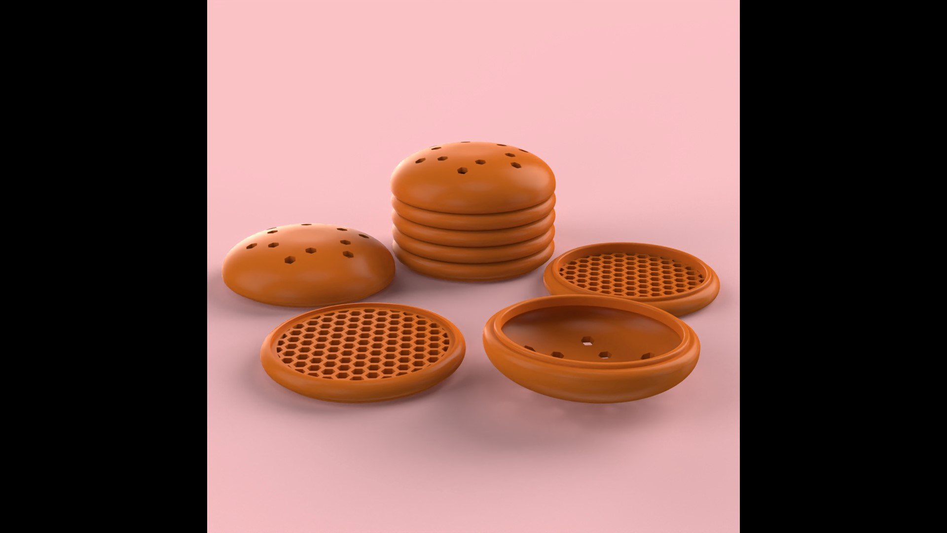 3D Beehive Coaster Set - TurboSquid 2391139