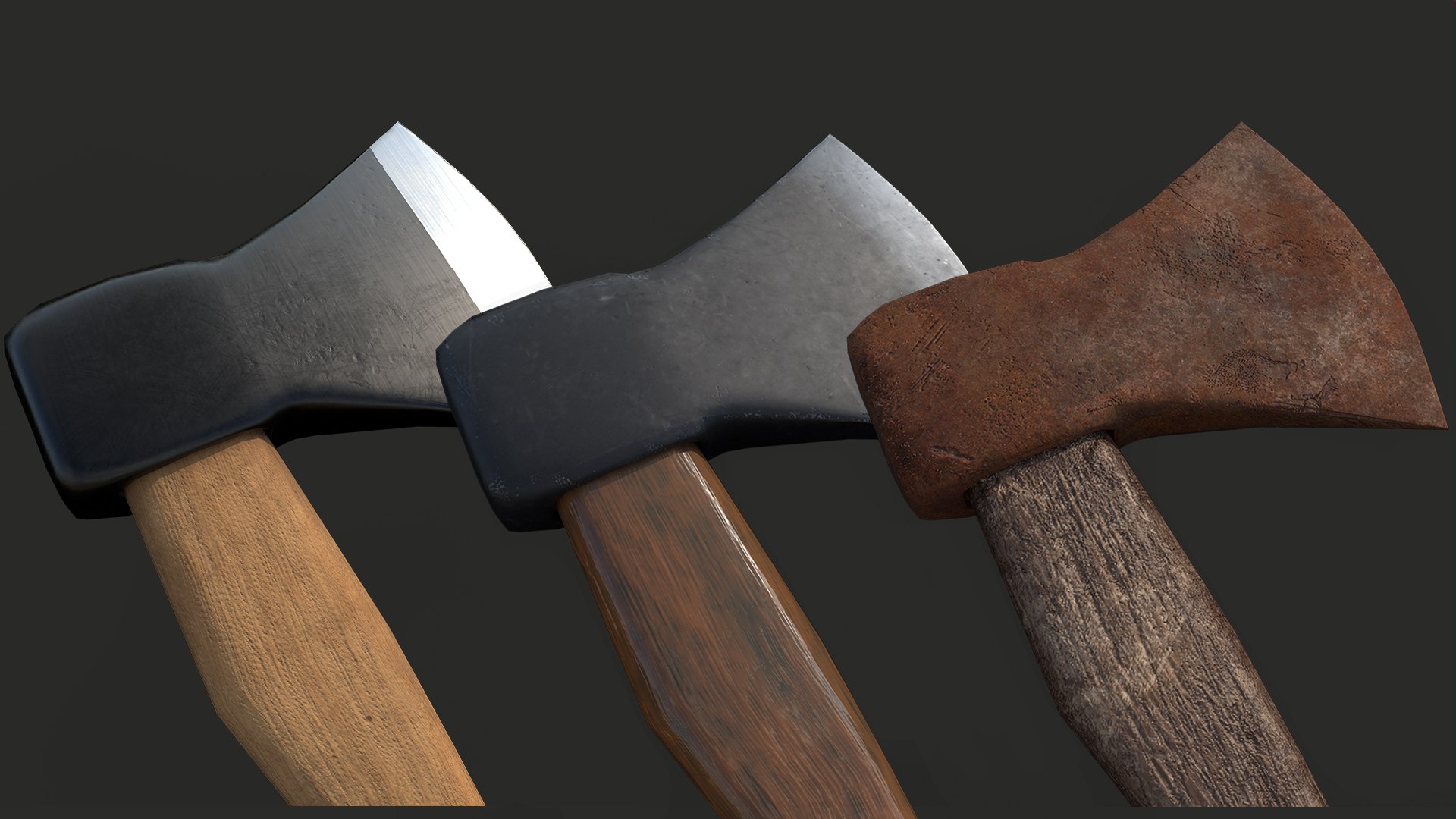 3D Game Ready Lumberjack Axe Low Poly with 3 Texture - TurboSquid 2137376