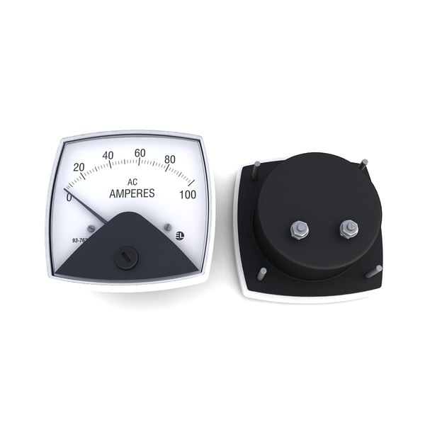 3d vintage ammeter 05 model