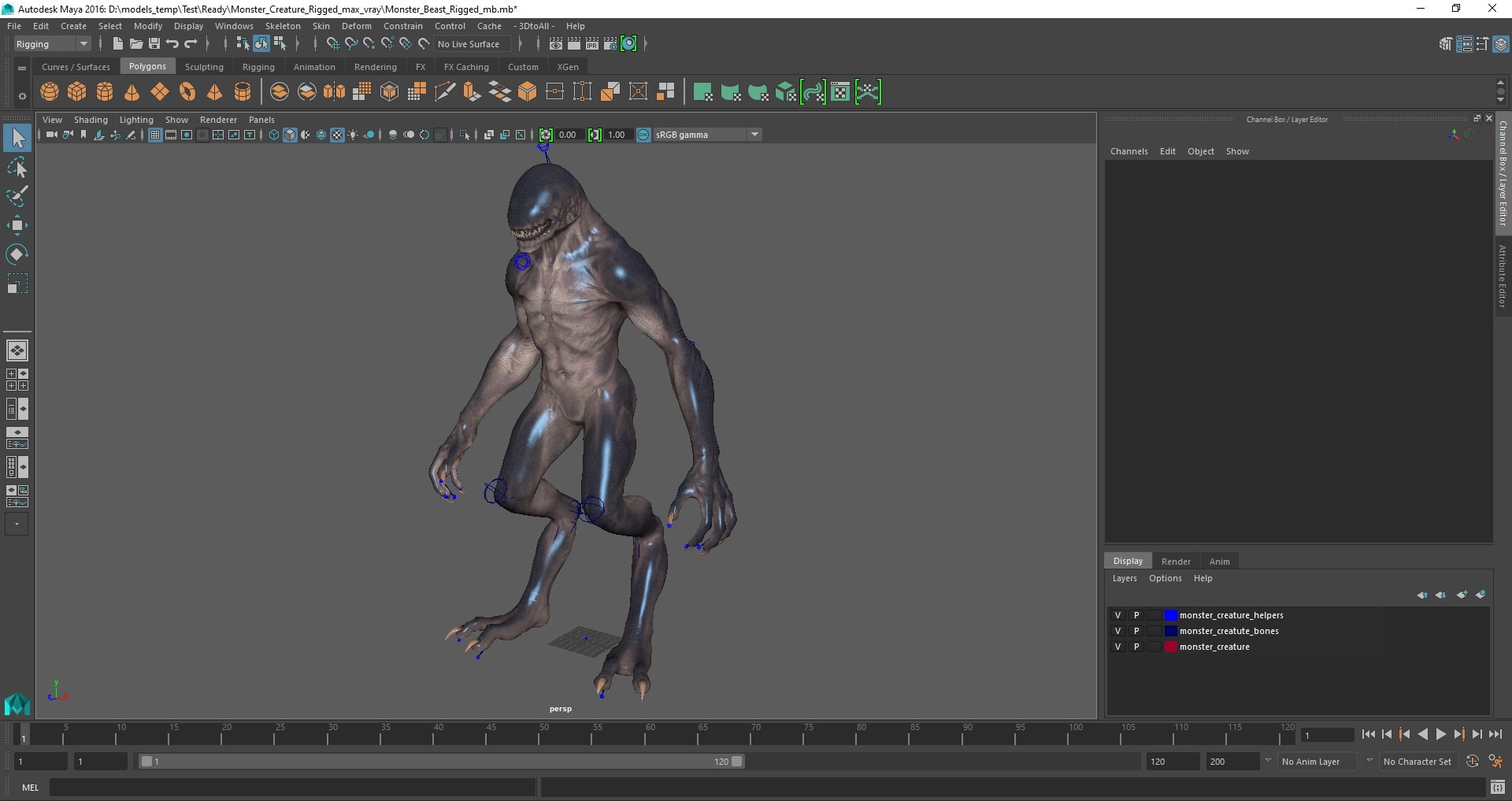 Monster Creature Rigged For Maya 3D Model - TurboSquid 1717750