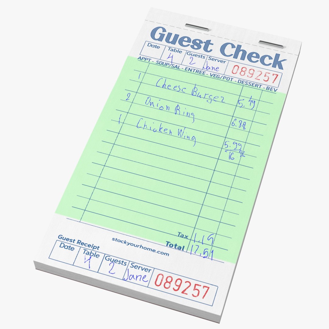 3D Guest Check Book - TurboSquid 2071217