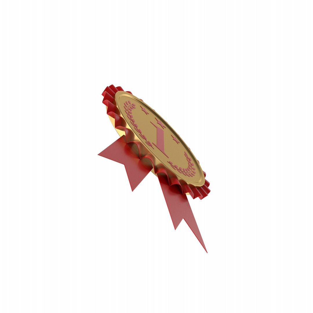 3D Model Red Winner Ribbon Award - TurboSquid 2119155