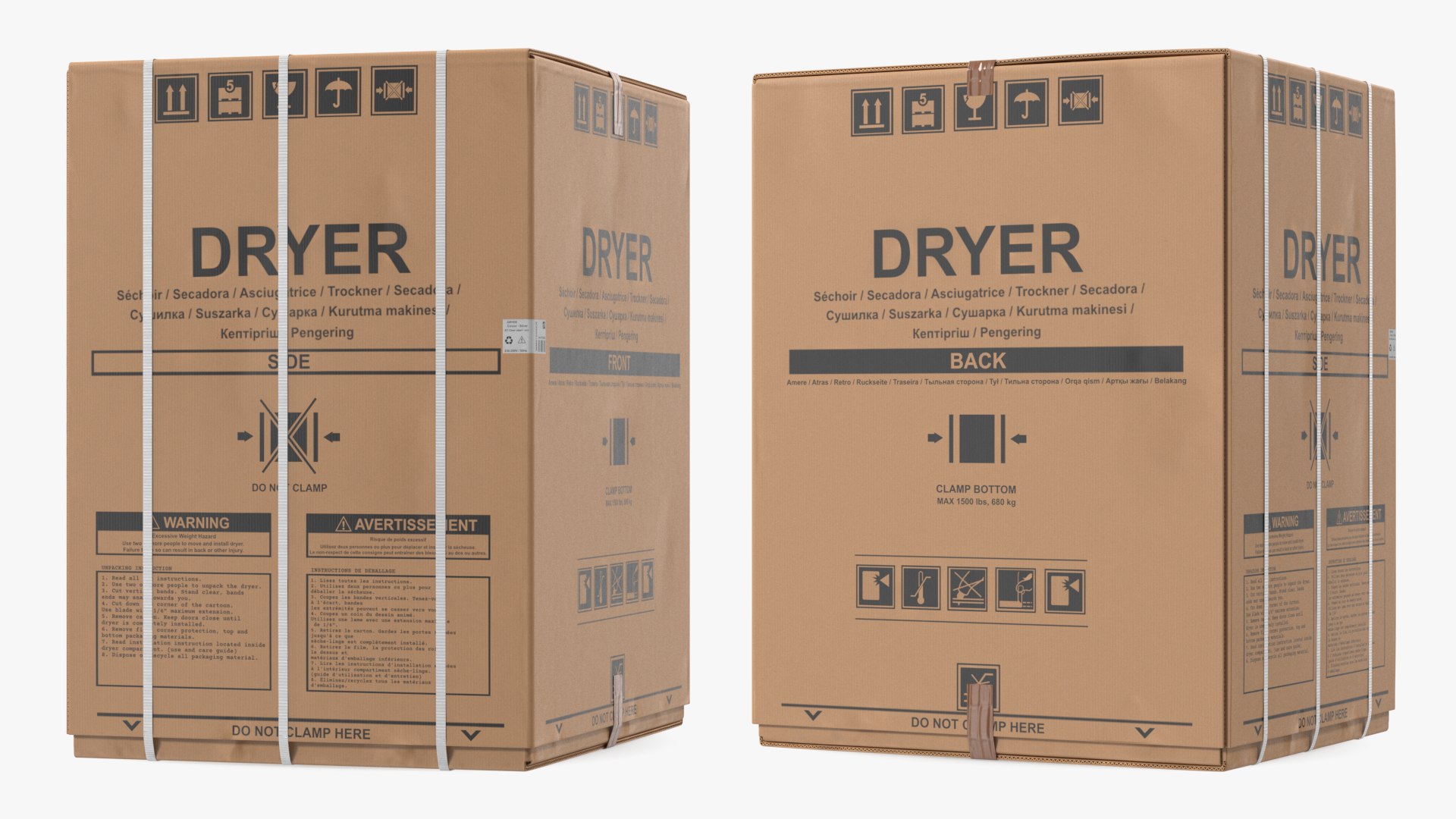 Dryer Cardboard Box 3D Model - TurboSquid 2117236
