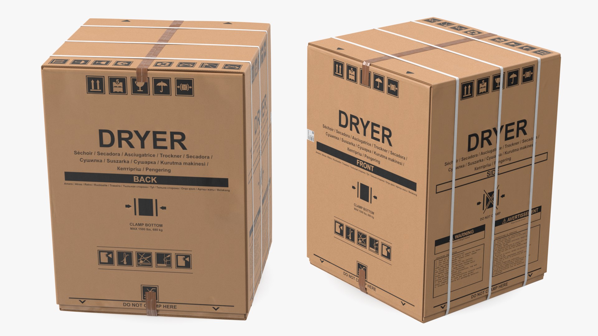 Dryer Cardboard Box 3D Model - TurboSquid 2117236