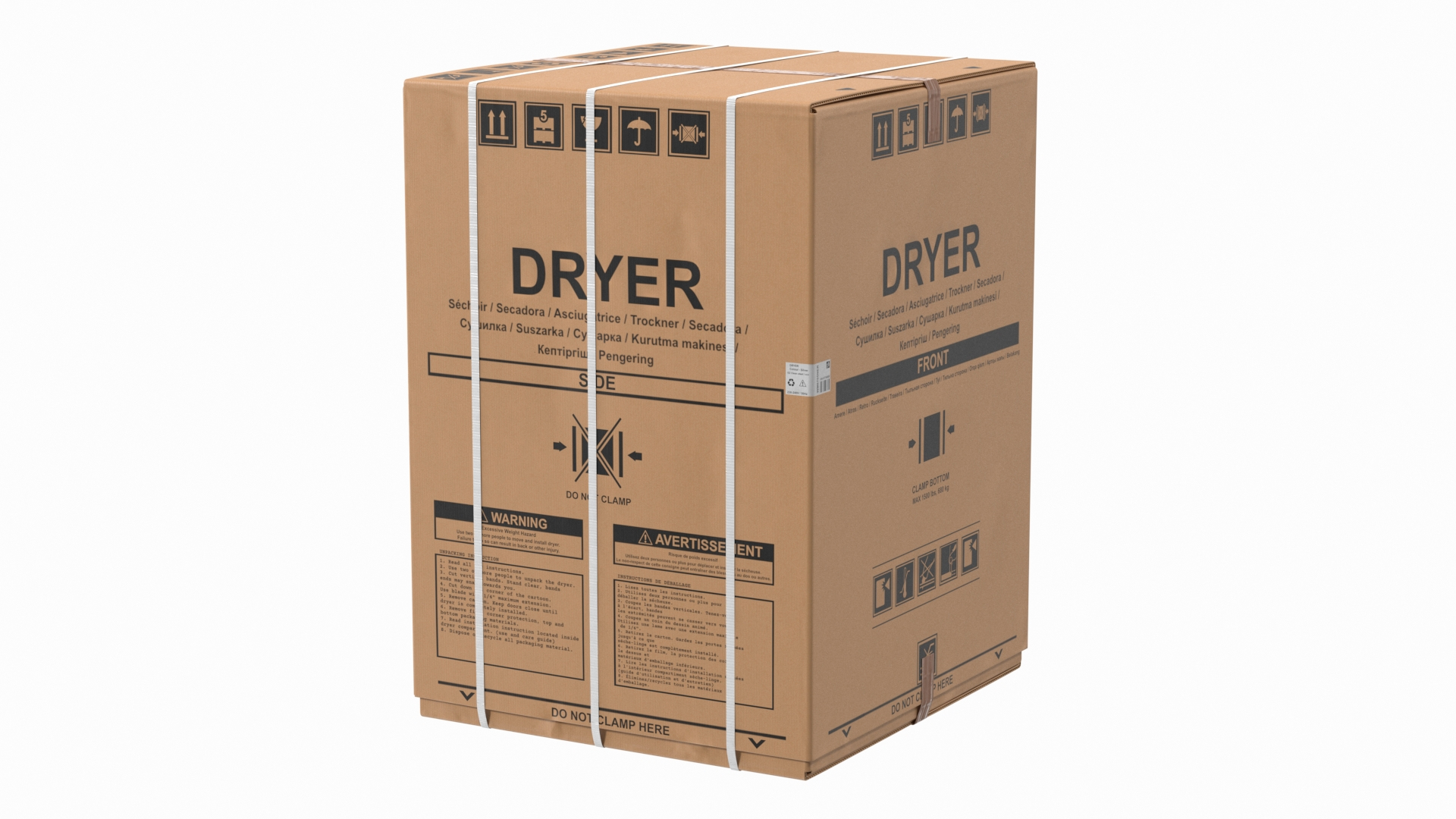 Dryer Cardboard Box 3D Model - TurboSquid 2117236