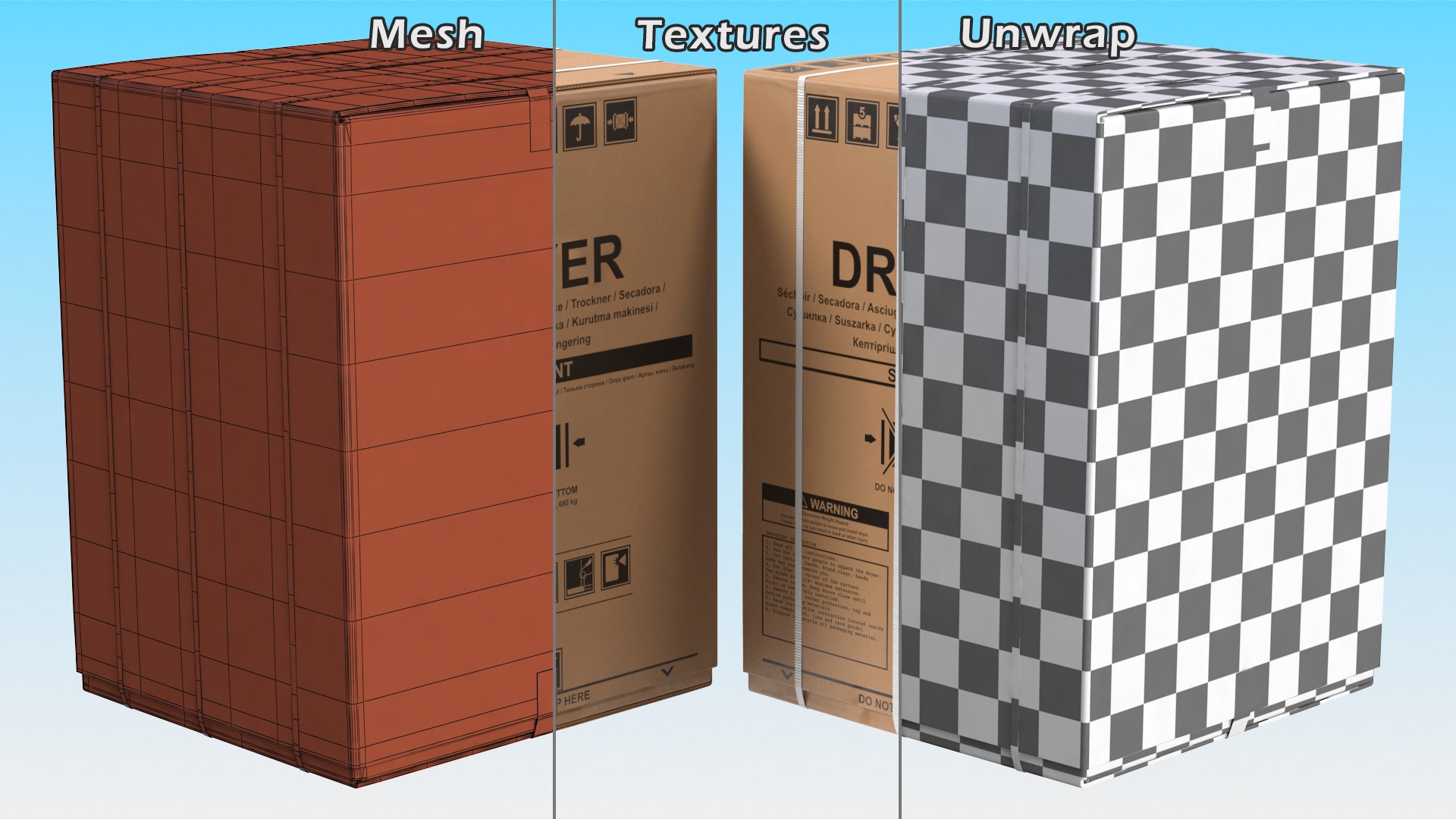Dryer Cardboard Box 3D Model - TurboSquid 2117236