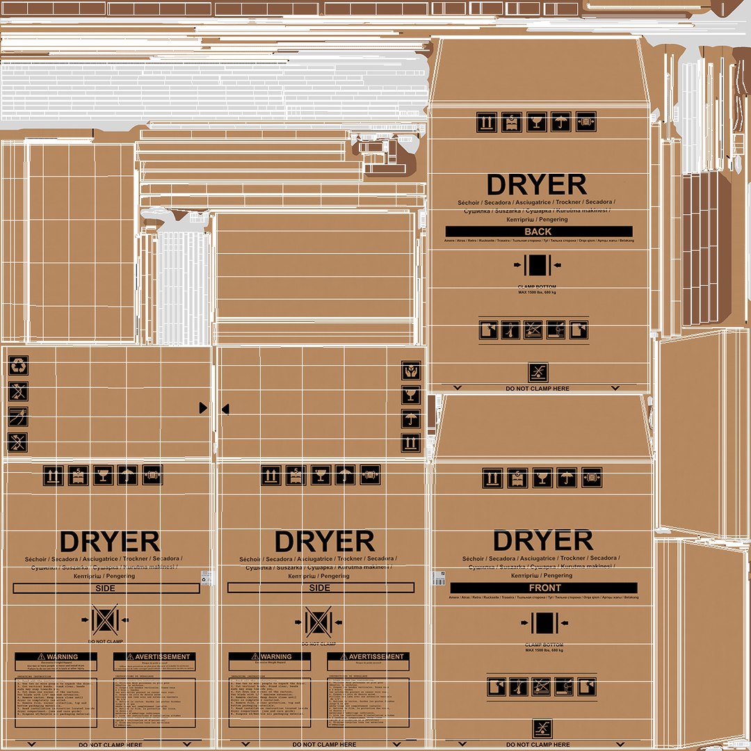 Dryer Cardboard Box 3D Model - TurboSquid 2117236
