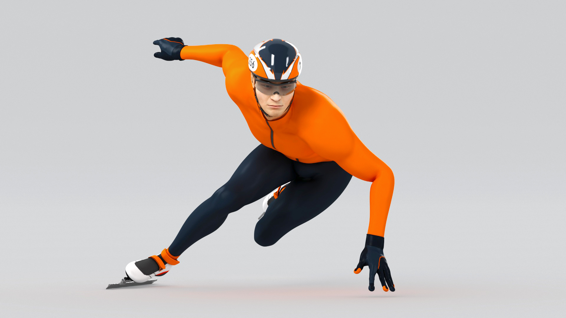 3D Speed Skater Short Track Animated HQ Standard License - TurboSquid ...