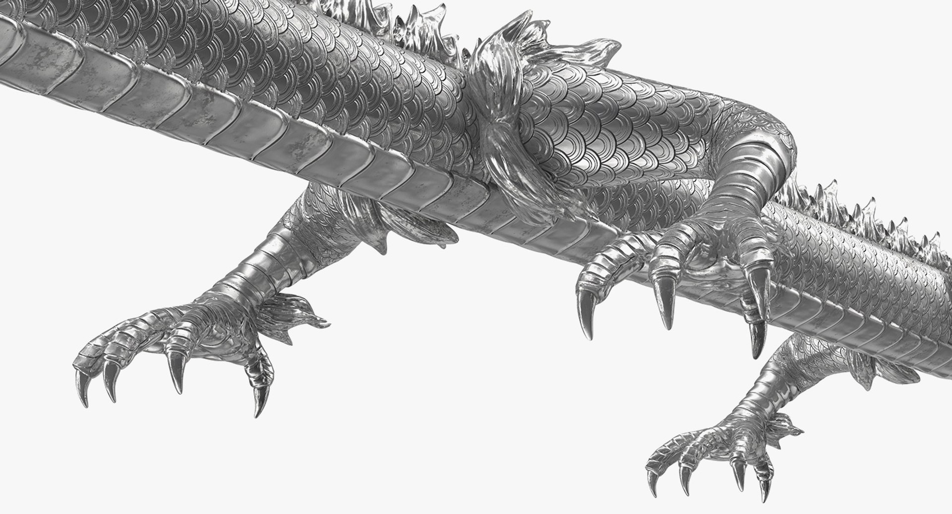 Silver Dragon 3D Model - TurboSquid 1381057