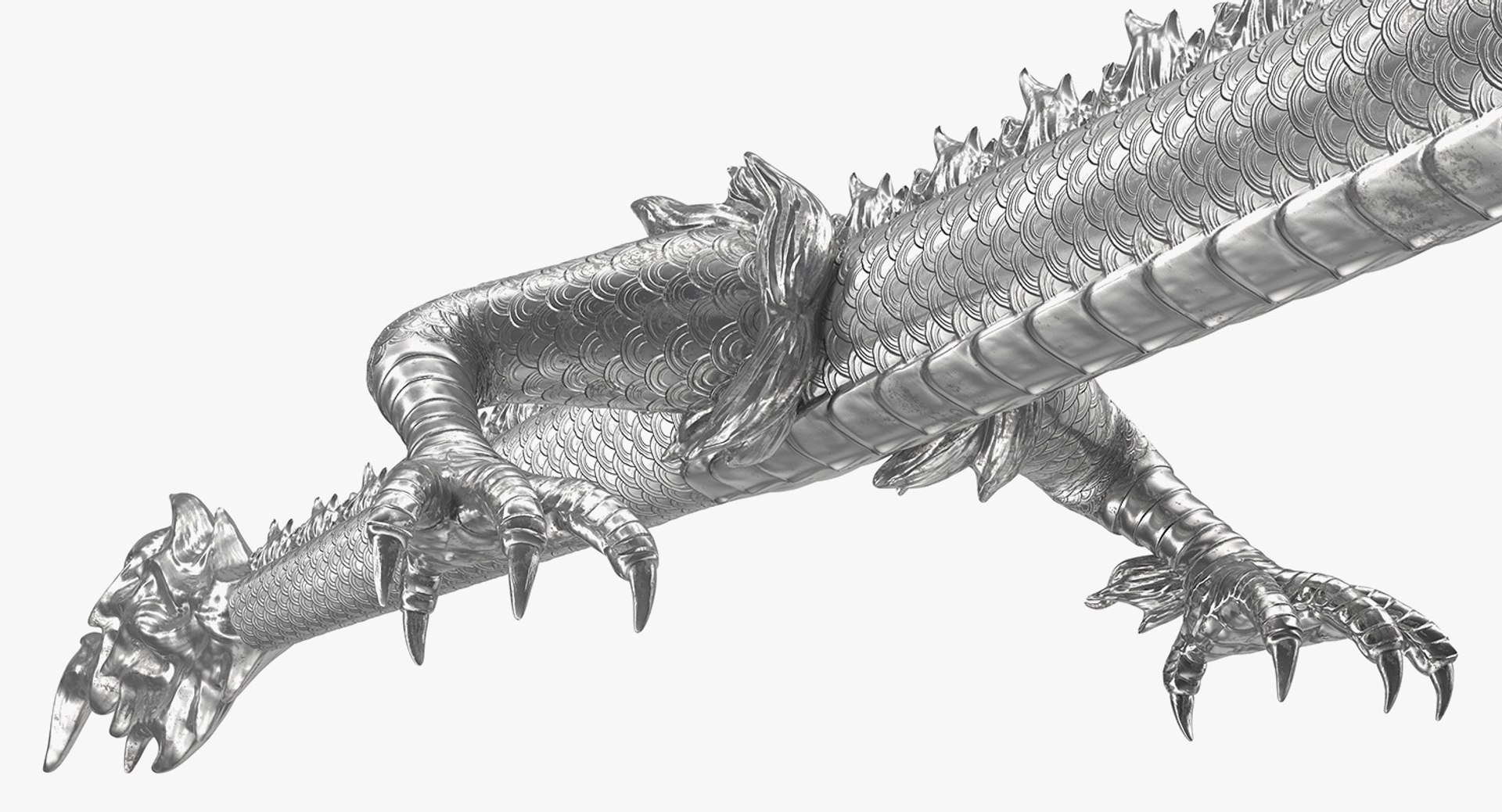 Silver Dragon 3D Model - TurboSquid 1381057