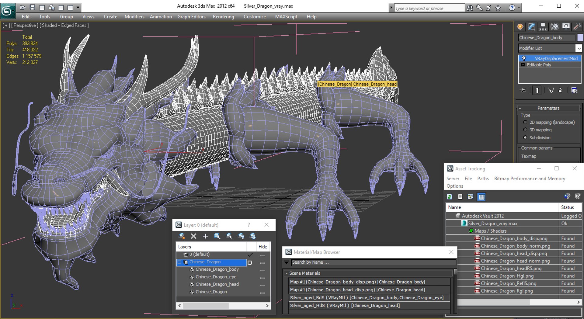 Silver dragon 3D model - TurboSquid 1381057