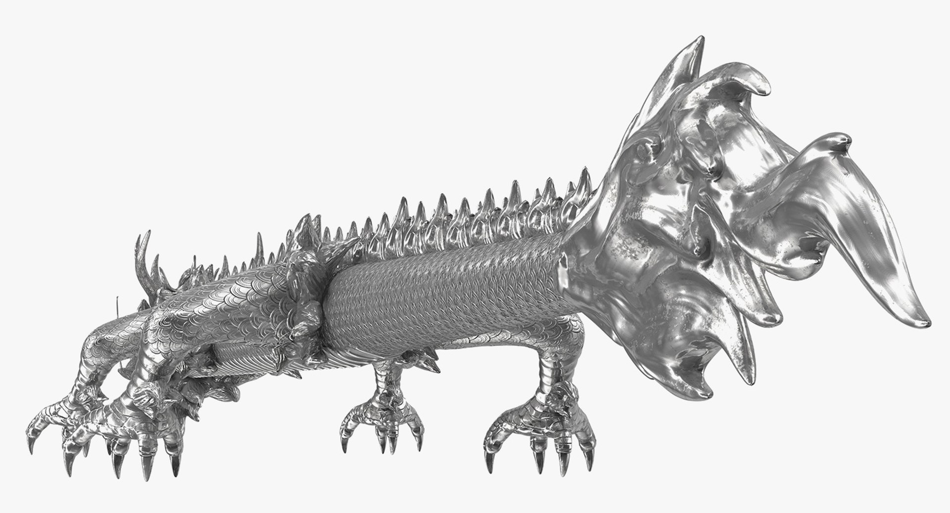 Silver Dragon 3D Model - TurboSquid 1381057