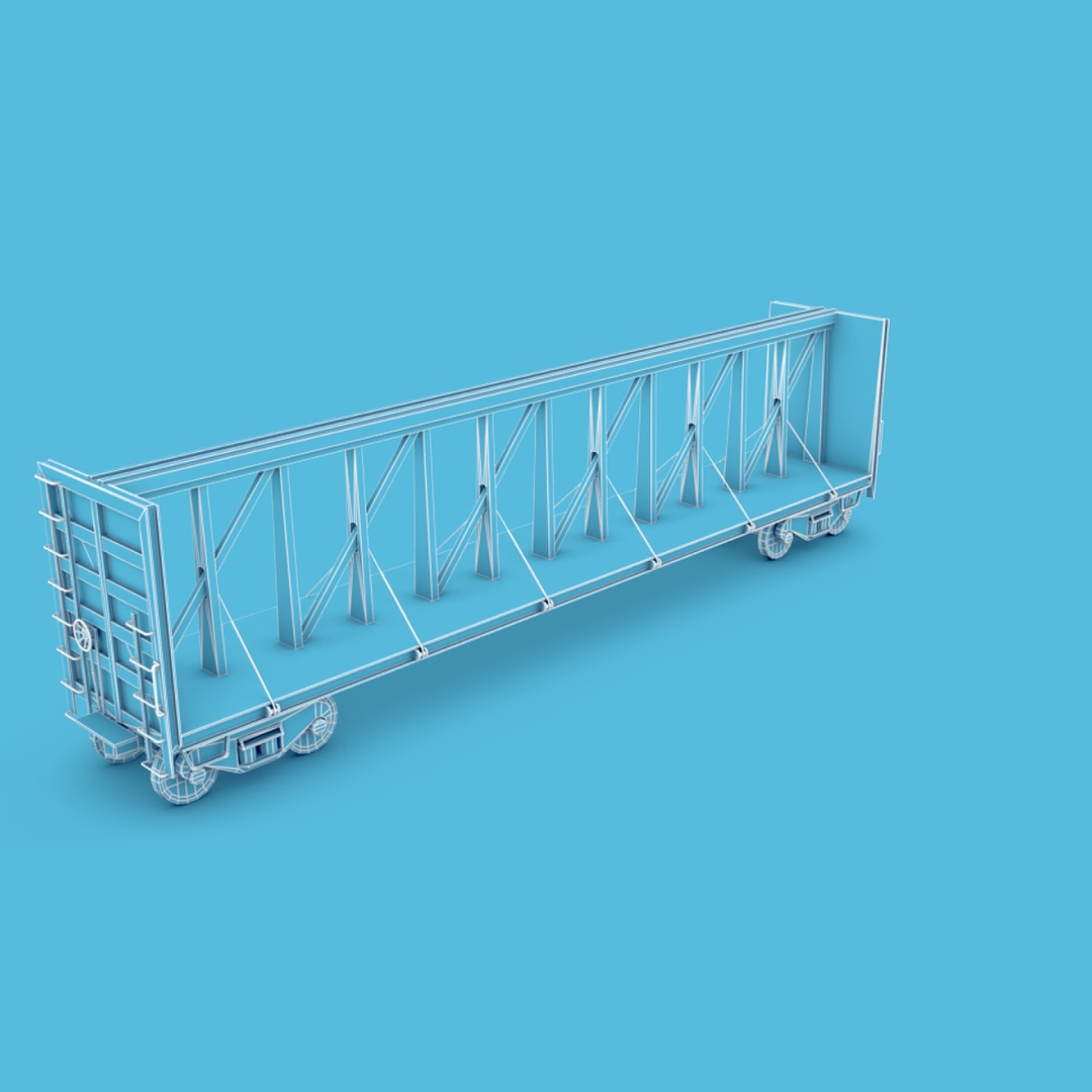 Beam Flat Car 3D Model - TurboSquid 1219267