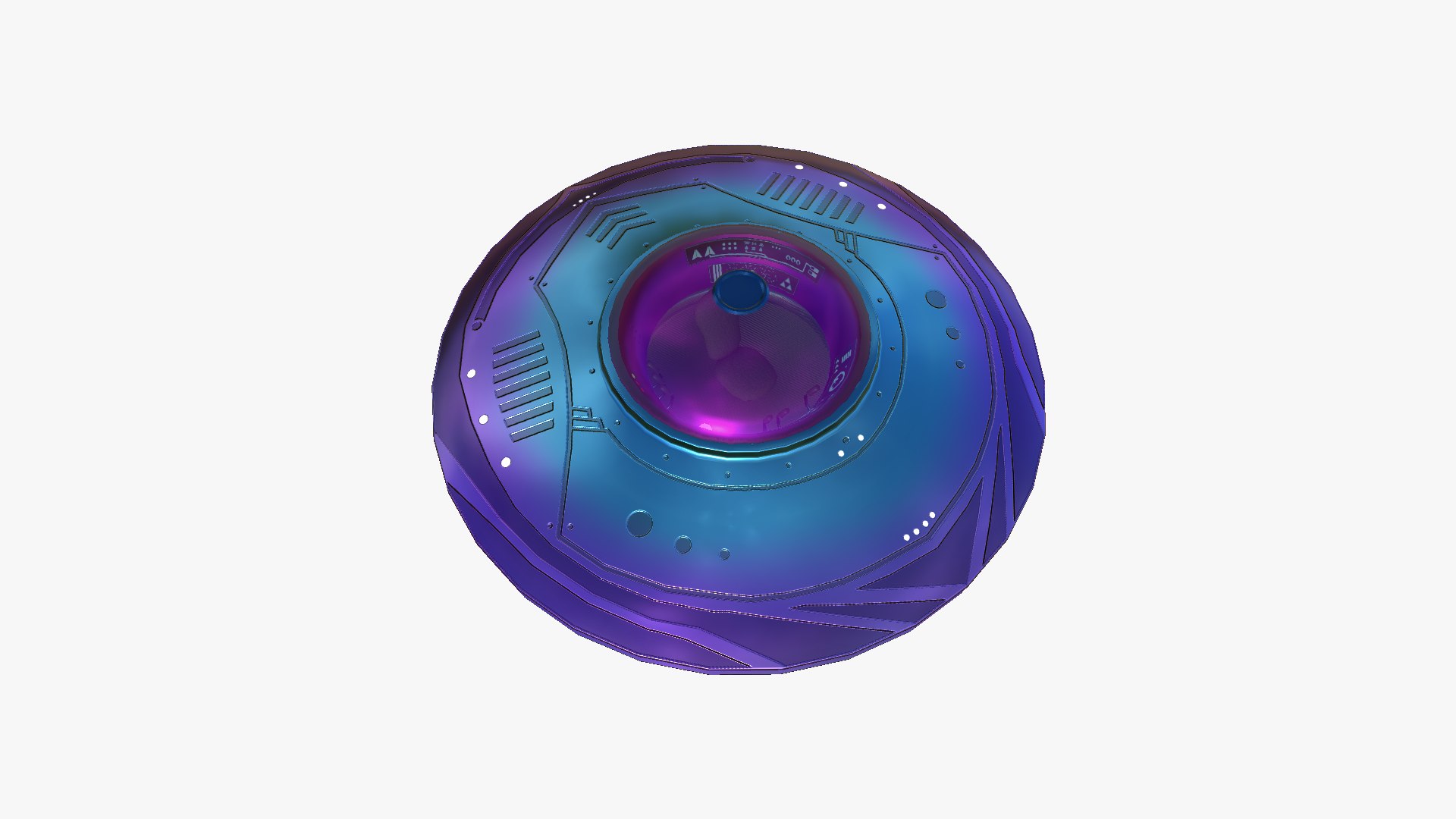 3D Model Alien Spaceship UFO B04 Purple Blue - Sci Fi Spacecraft Design ...