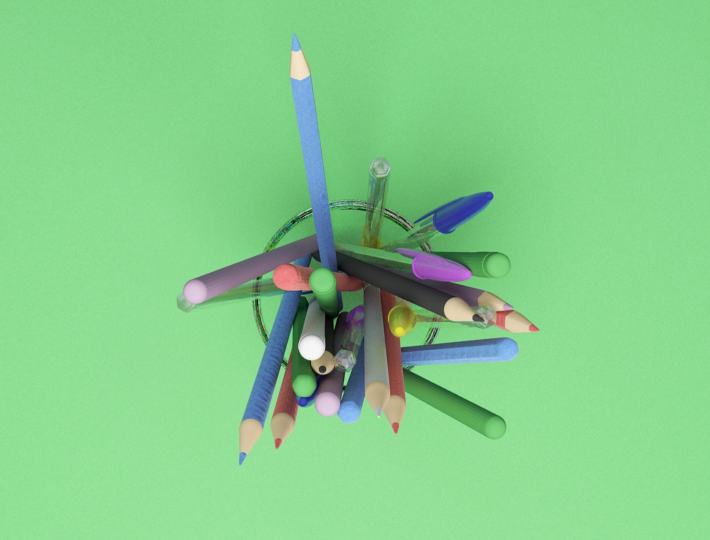 3D Glass Pen Holder Model - TurboSquid 1698550