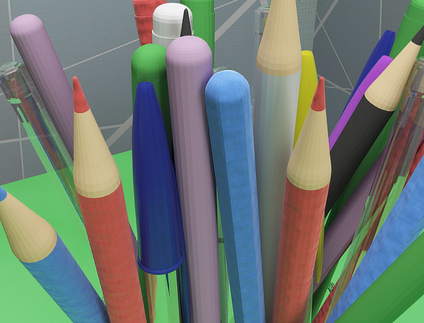 3D Glass Pen Holder Model - TurboSquid 1698550