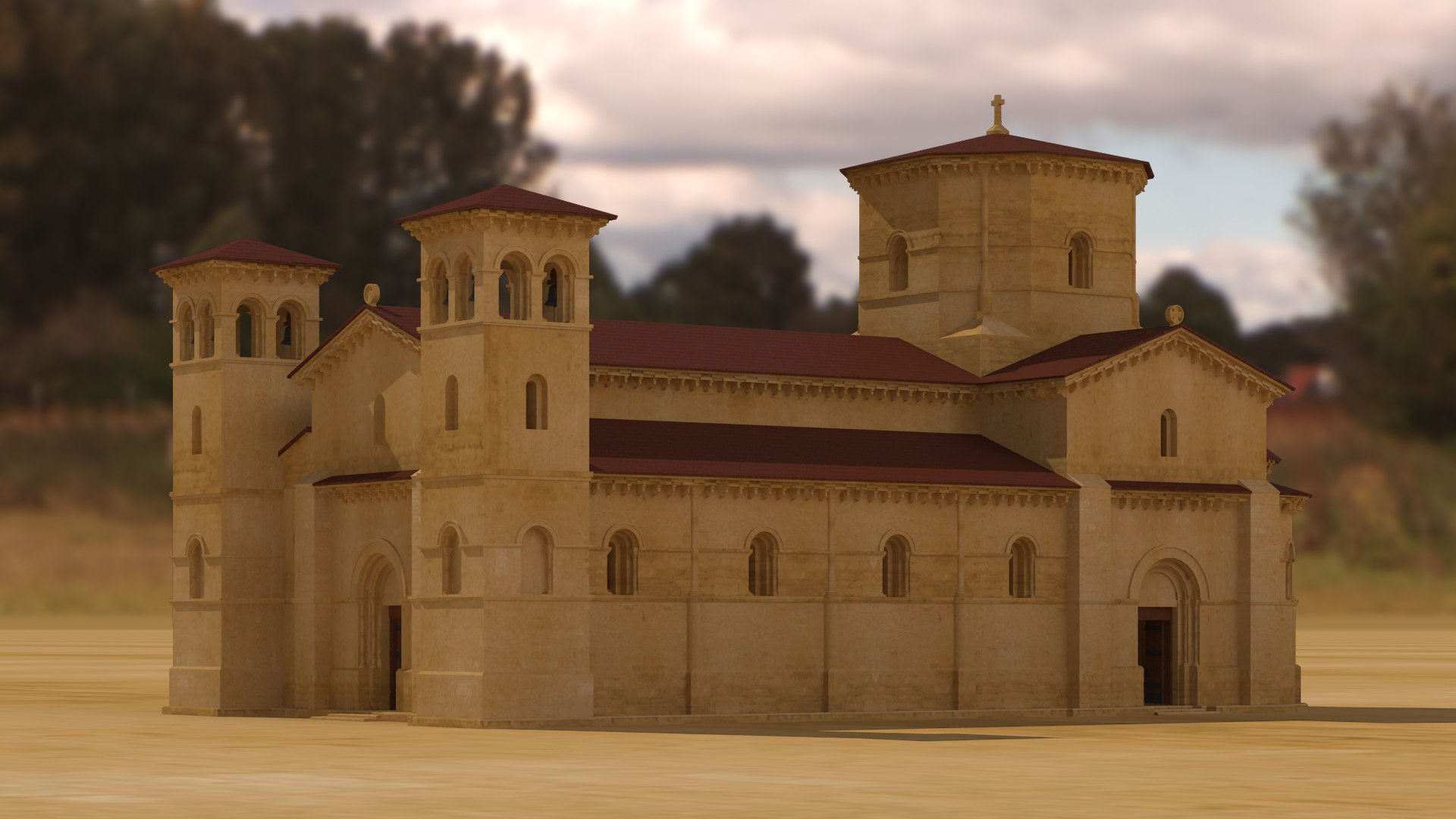 3D romanesque church model - TurboSquid 1290810