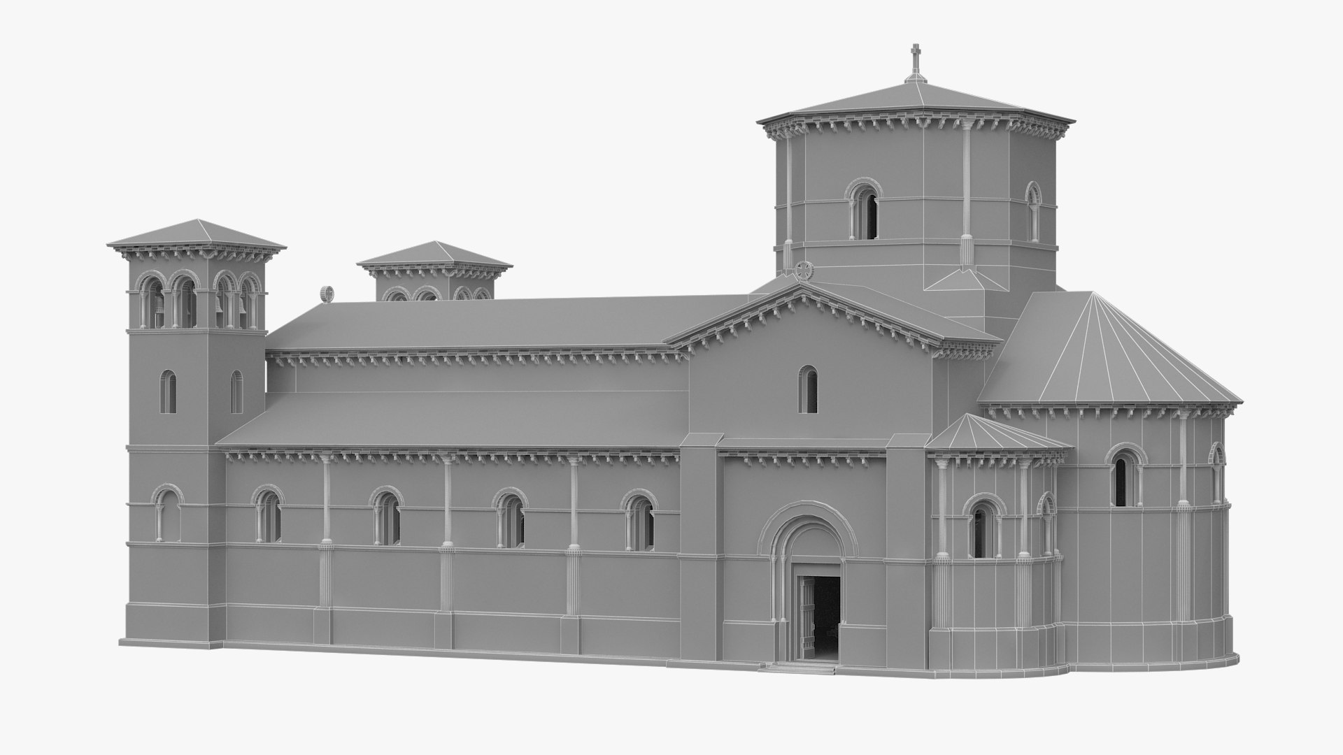 3D Romanesque Church Model - TurboSquid 1290810