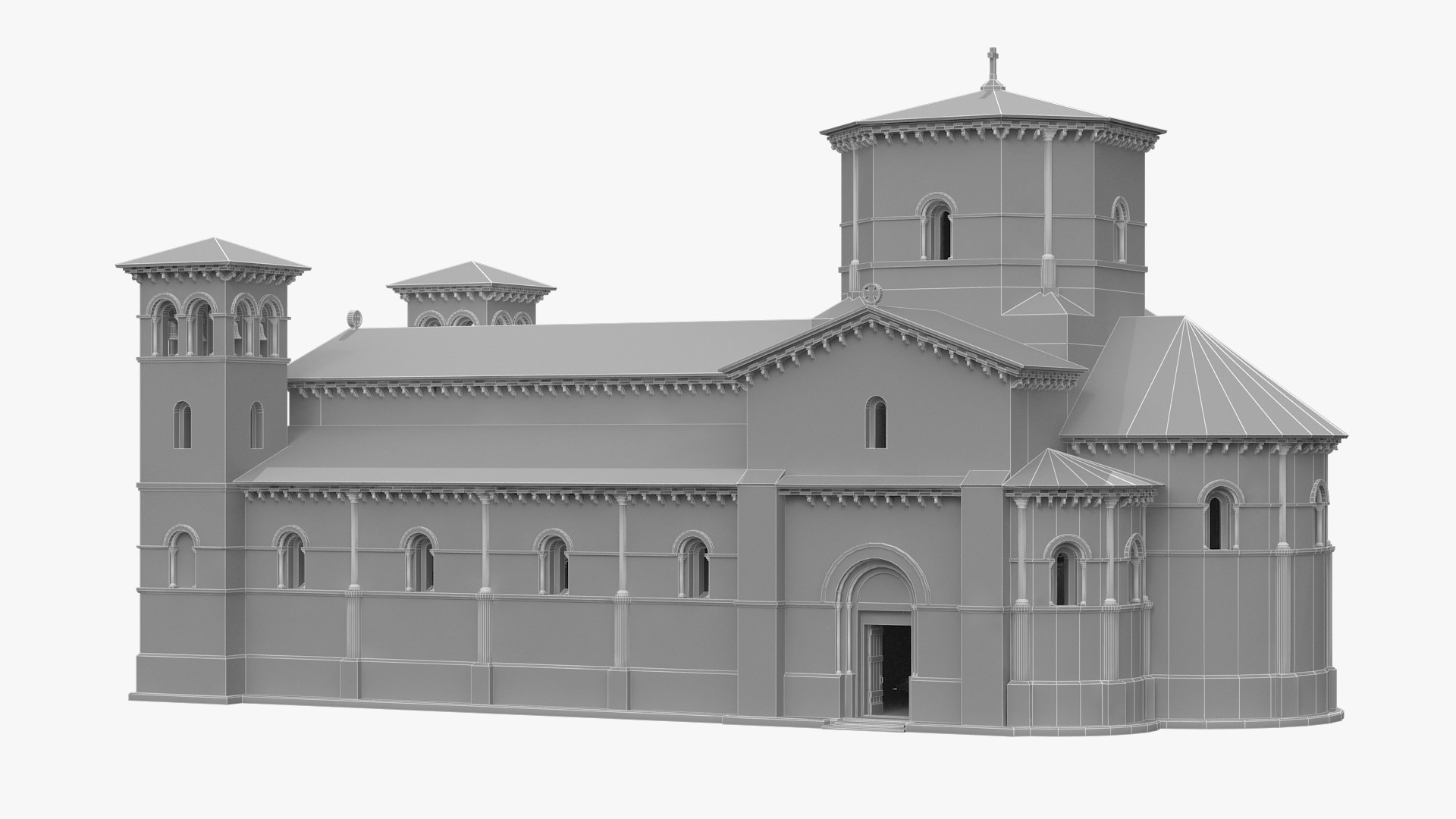 3D Romanesque Church Model - TurboSquid 1290810