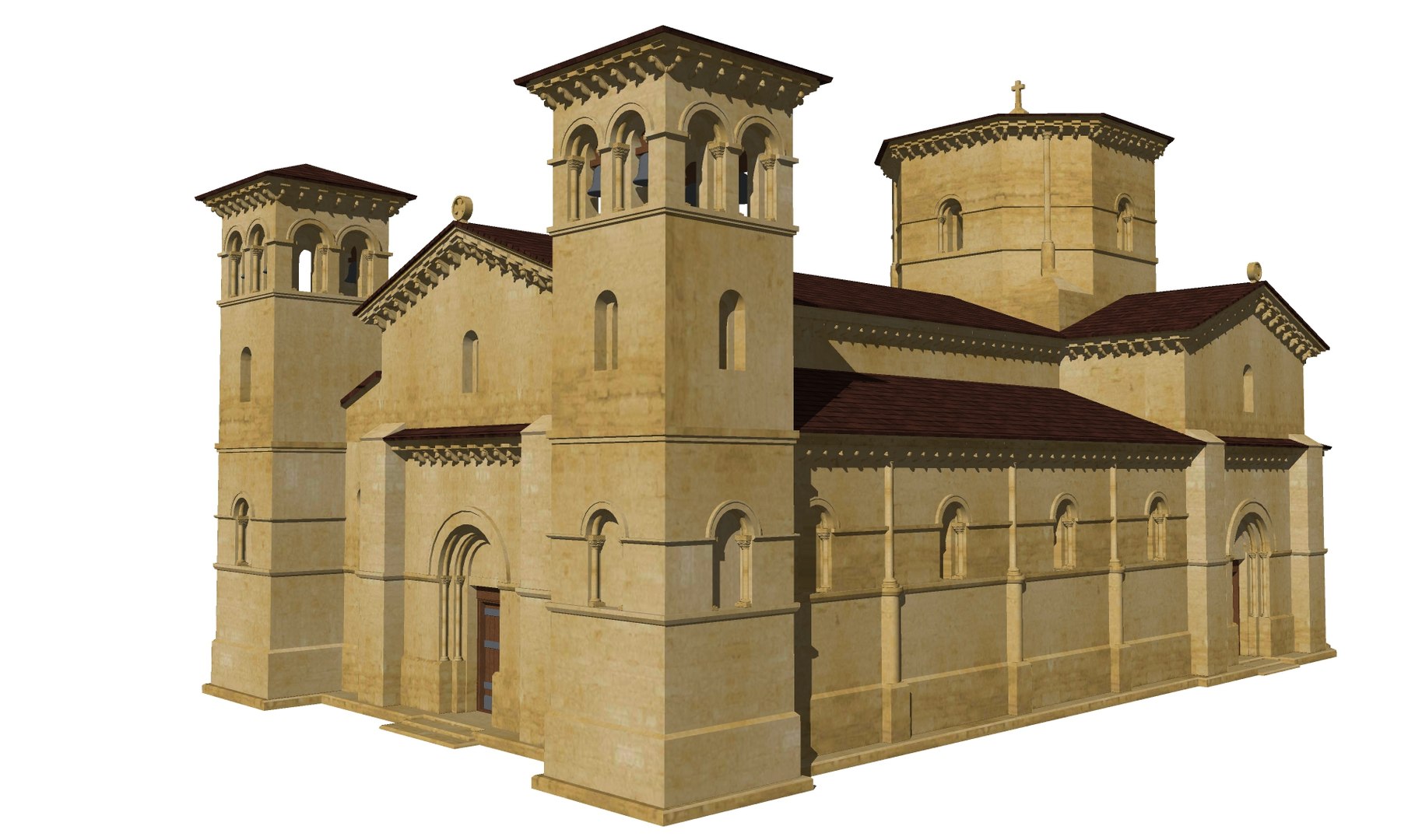 3D romanesque church model - TurboSquid 1290810