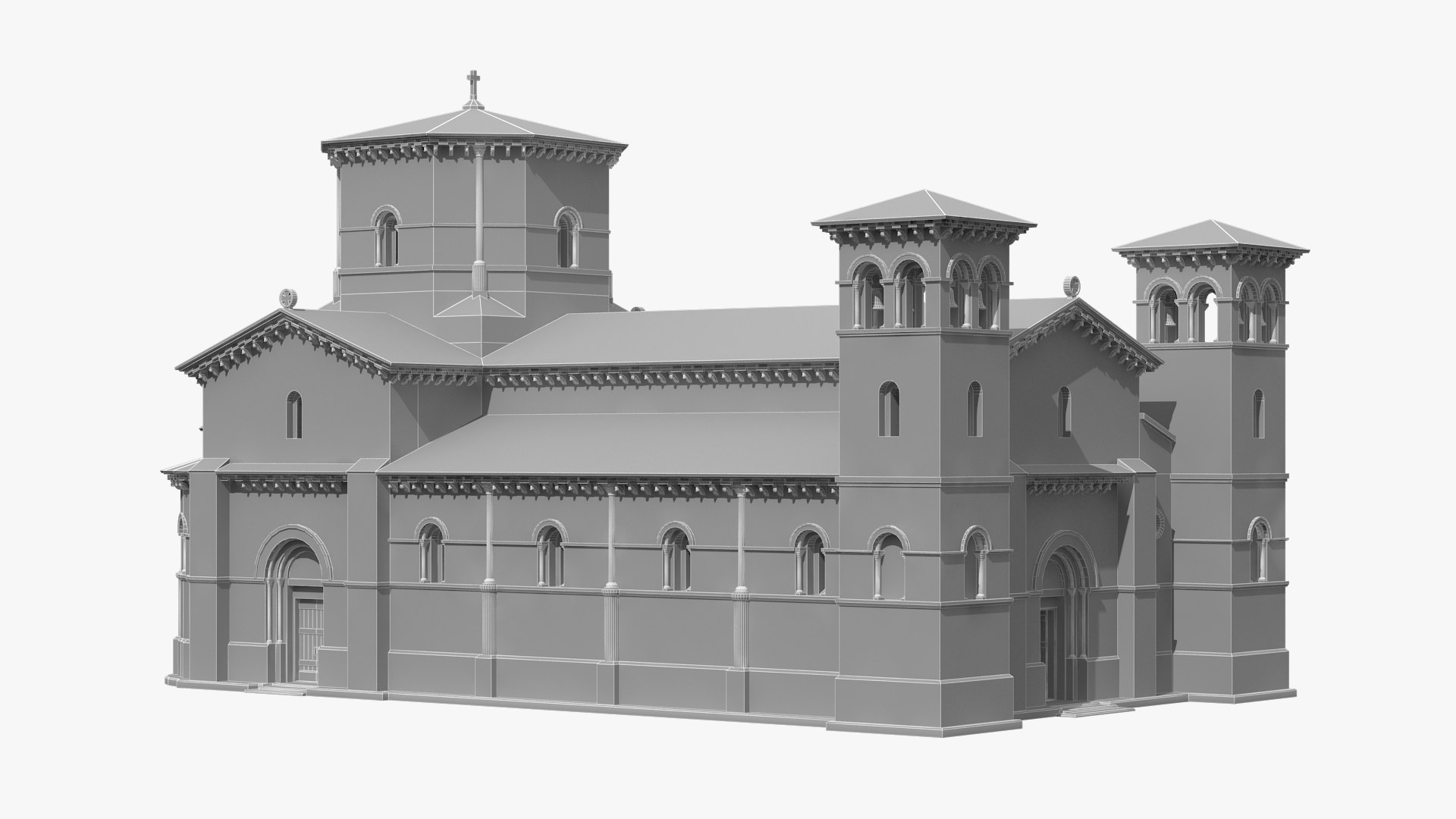 3D Romanesque Church Model - TurboSquid 1290810