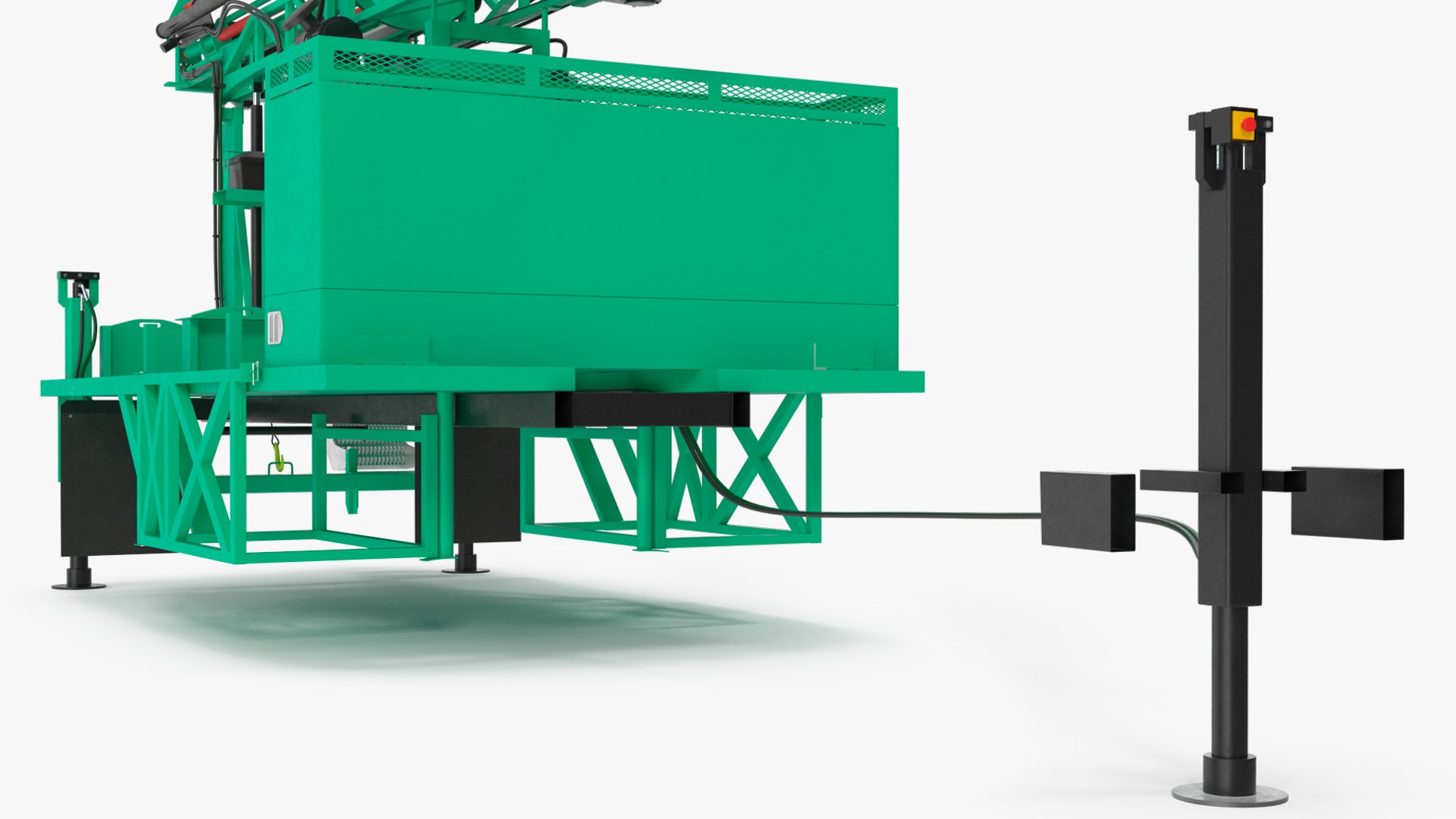 3D International Mobile Mechanical Drilling Machine Green Rigged Model ...