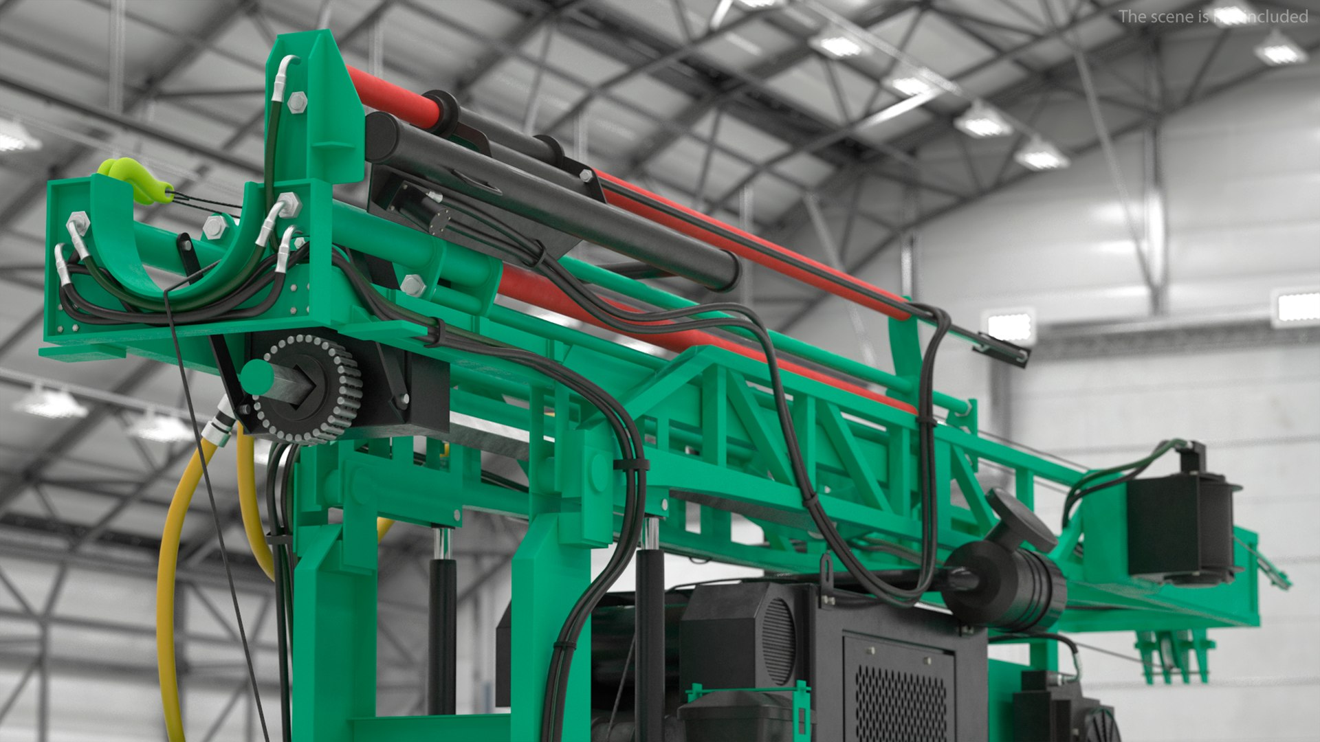 3D International Mobile Mechanical Drilling Machine Green Rigged Model ...